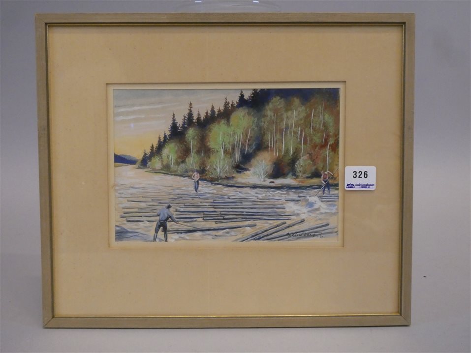 LINDBERG. Akvarell sign Lindberg -71. Tavlans mått 26 x 31 cm ...