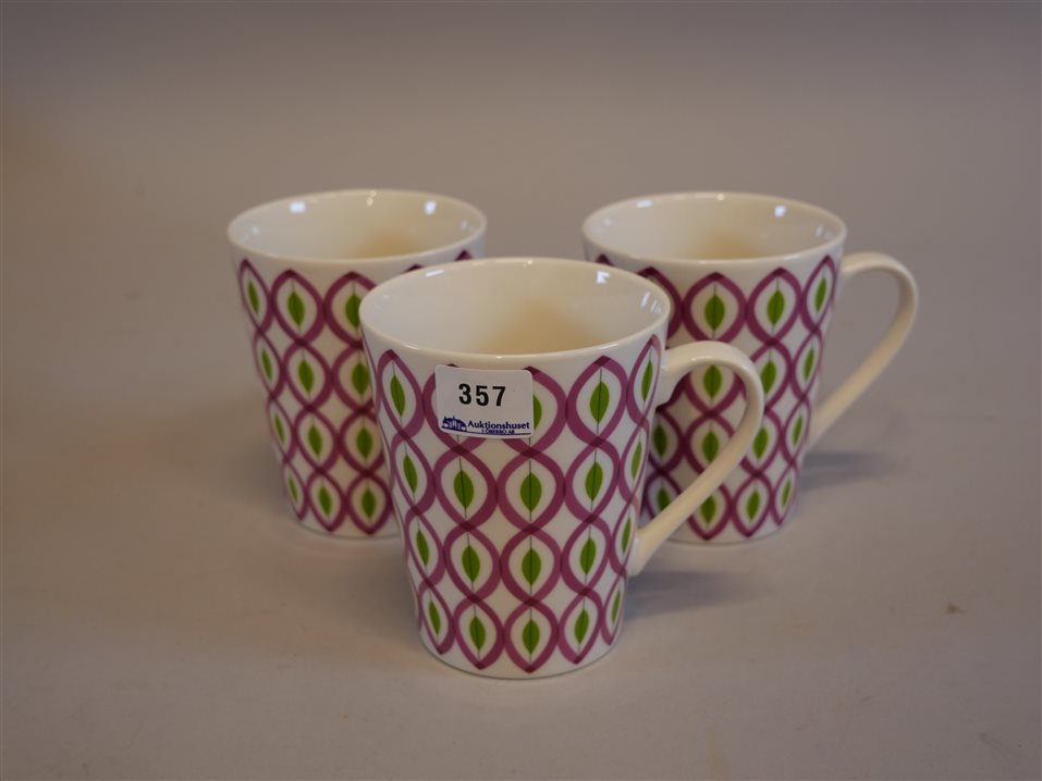 MUGGAR, 3 st. Modern design efter mönster av Stig Lindberg ...