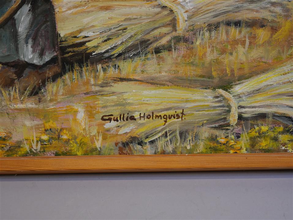 GULLIA HOLMQVIST. Oljemålning, sign Gullia Holmqvist. Duk: 65×81 cm ...
