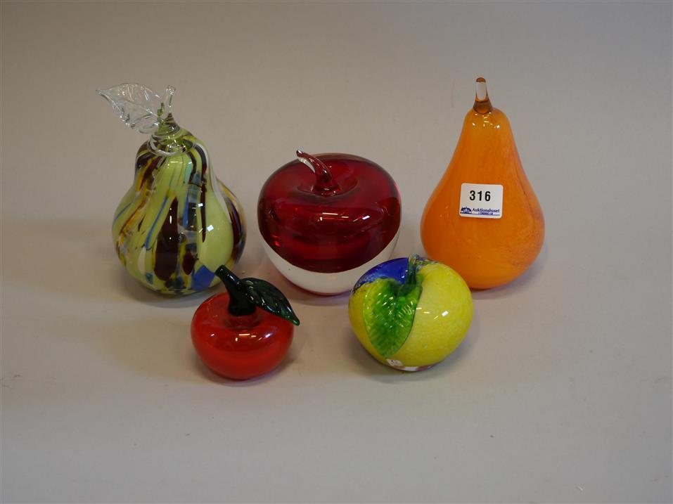 GLASFRUKTER, 5 st. Scancrystal. Gränna glasbruk – Auktionshuset i Örebro AB