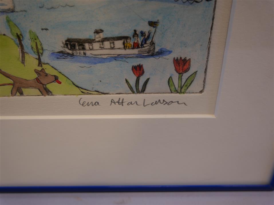 LENA ATTAR LARSSON. Grafiskt blad. Signerat: Lena Attar Larsson 4/20 ...