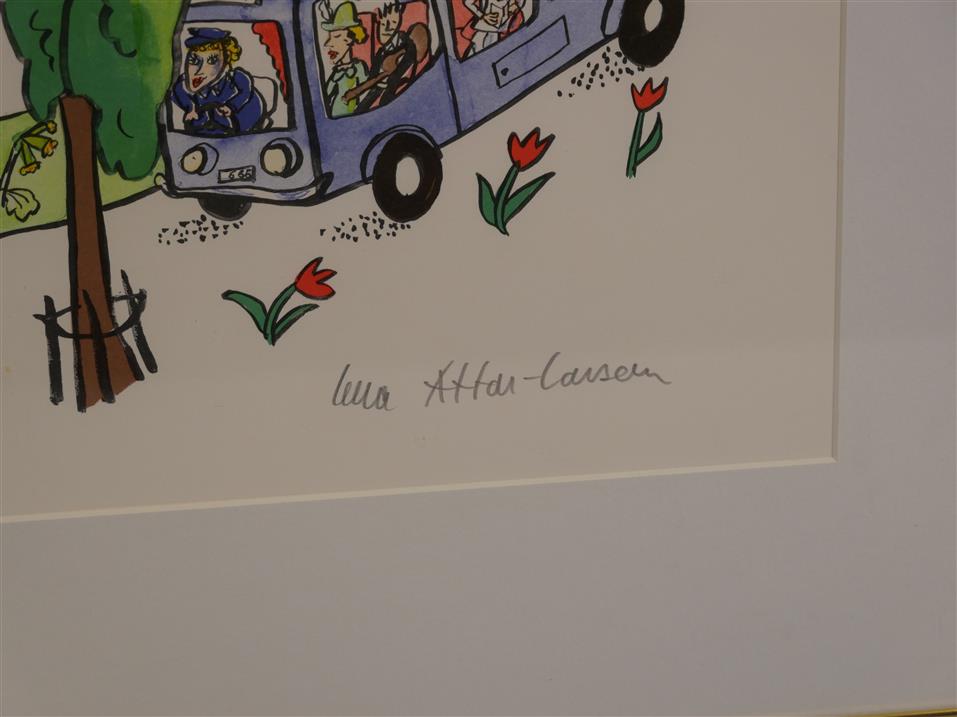 LENA ATTAR-LARSSON. Grafiskt blad. Signerad 134/250. Tavlans mått: 56.5 ...